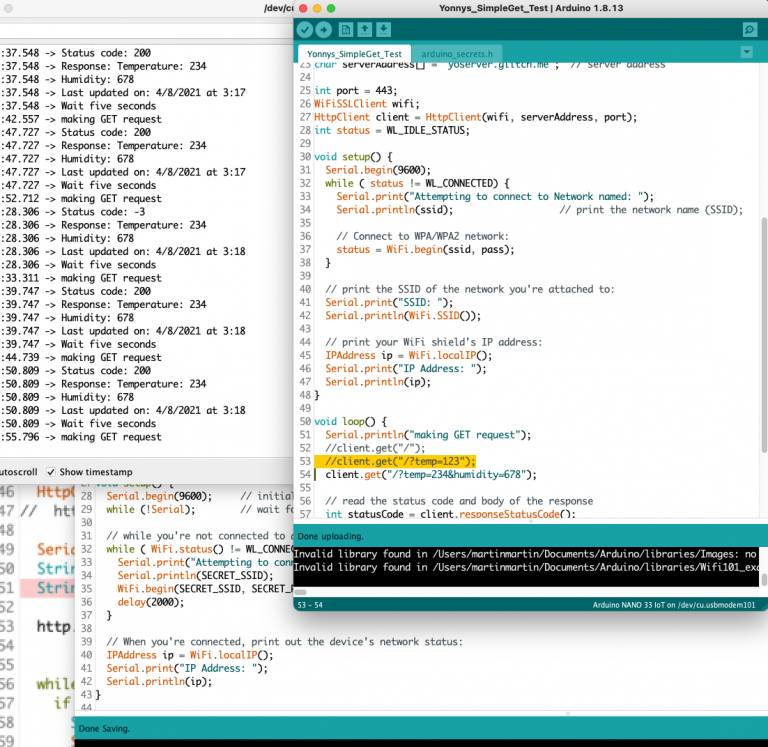 Mid-Week Update: Connecting Arduinos to Servers via Glitch – MARTINsquared